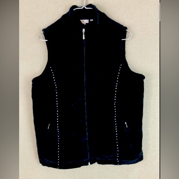 Quacker Factory | Jackets & Coats | Quacker Factorys Black Velvet Vest ...